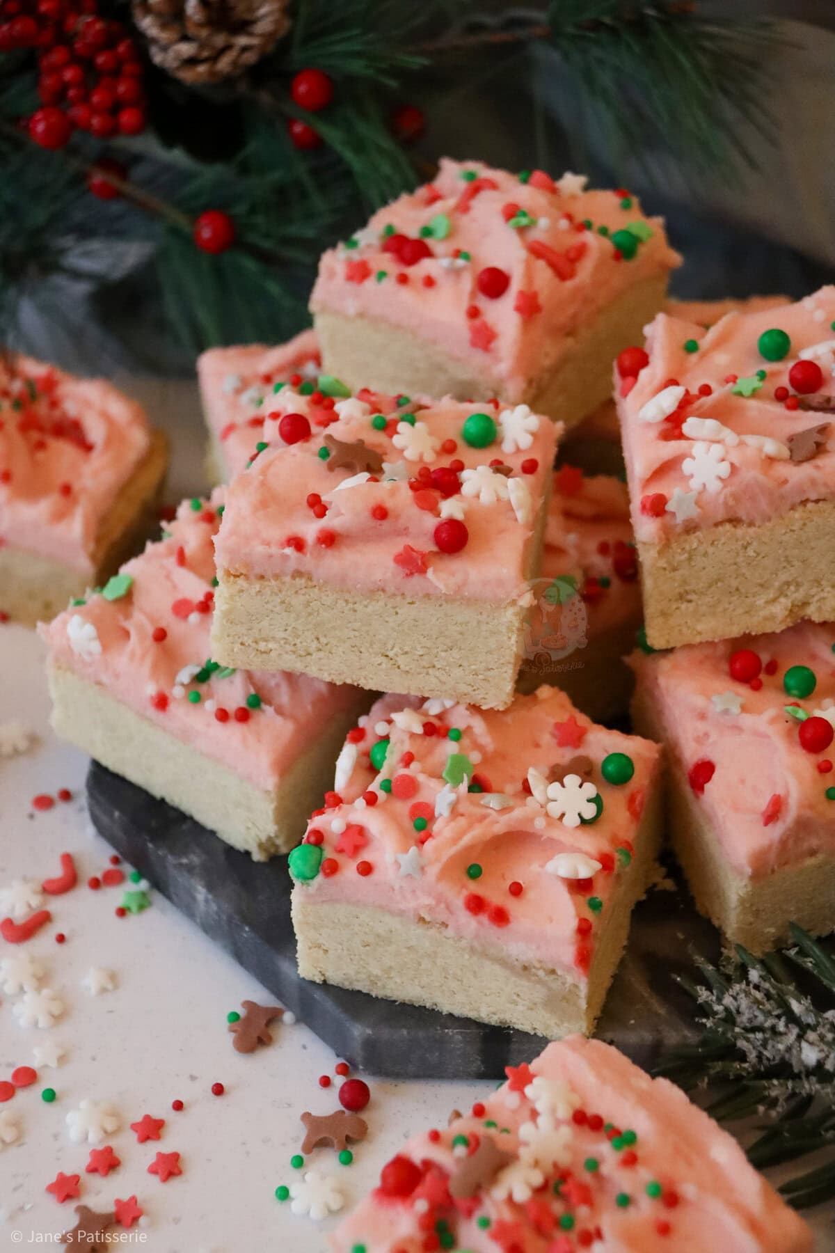 Christmas Sugar Cookie Bars - Jane's Patisserie