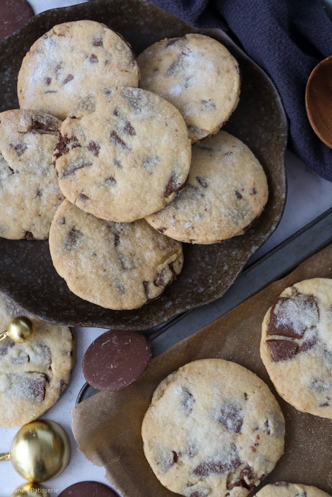 Chocolate Button Shortbread Cookies - Jane's Patisserie