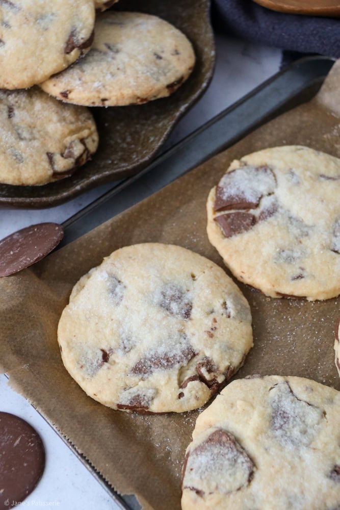 Chocolate Button Shortbread Cookies - Jane's Patisserie