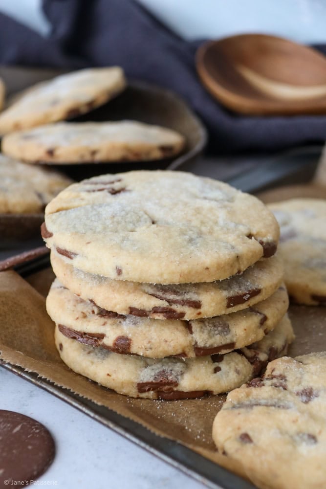 Chocolate Button Shortbread Cookies - Jane's Patisserie